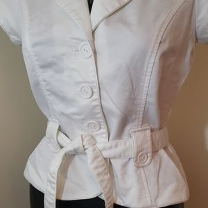BCX | Jackets & Coats | Vintage Sz L Bcx White Button Topjacket W Belt ...